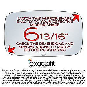 exactafit 8169R Driver or Passenger Side Mirror Glass Replacement Compatible With Porsche 911 928 944
