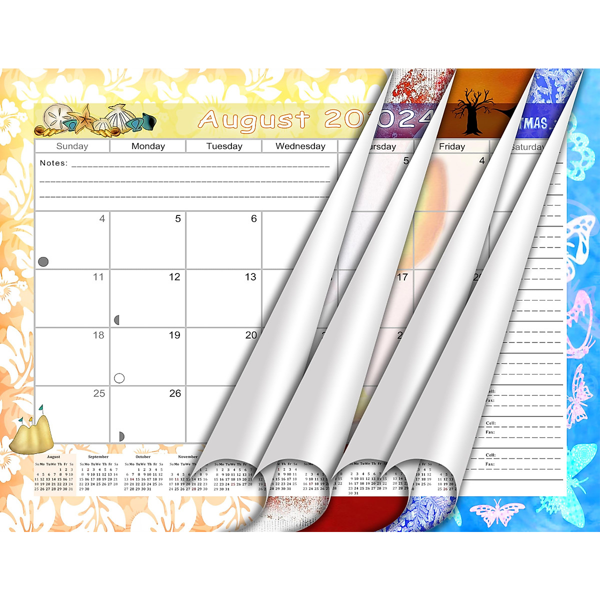 2024-2025 Academic Year 12 Months Student Calendar/Planner for 3-Ring Binder, Desk or Wall -v003