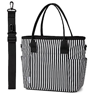 Lunch Bag for Women, ChaseChic Insulated Thermal Lunch Tote Bag Large Lunch Box Container for Adults with Adjustable Shoulder Strap, Reusable Lunch Cooler Bag for Office Work Picnic, Stripe