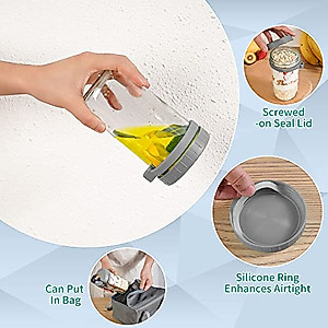 GUUTRY Overnight Oats Containers with lids and Spoons: 24 Oz Mason Jars for Overnight Oats - 2 Pack Glass Food Storage Containers for Oatmeal - Meal Prep Container/Canning Jars/Food Jars & Canisters