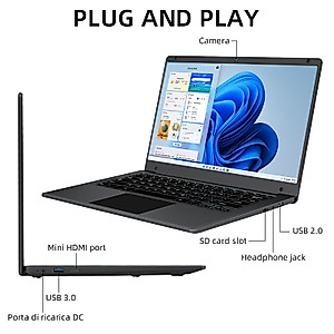 Morostron 13.5" Touch Screen Laptop, Win11 Laptop Computer with N5095, 16GB RAM 256GB SSD, 3000x2000 FHD, Backlit Keyboard, Touch ID, WiFi, USB3.0 * 2, Bluetooth 4.2, HDMI, 38WH Battery, Gray