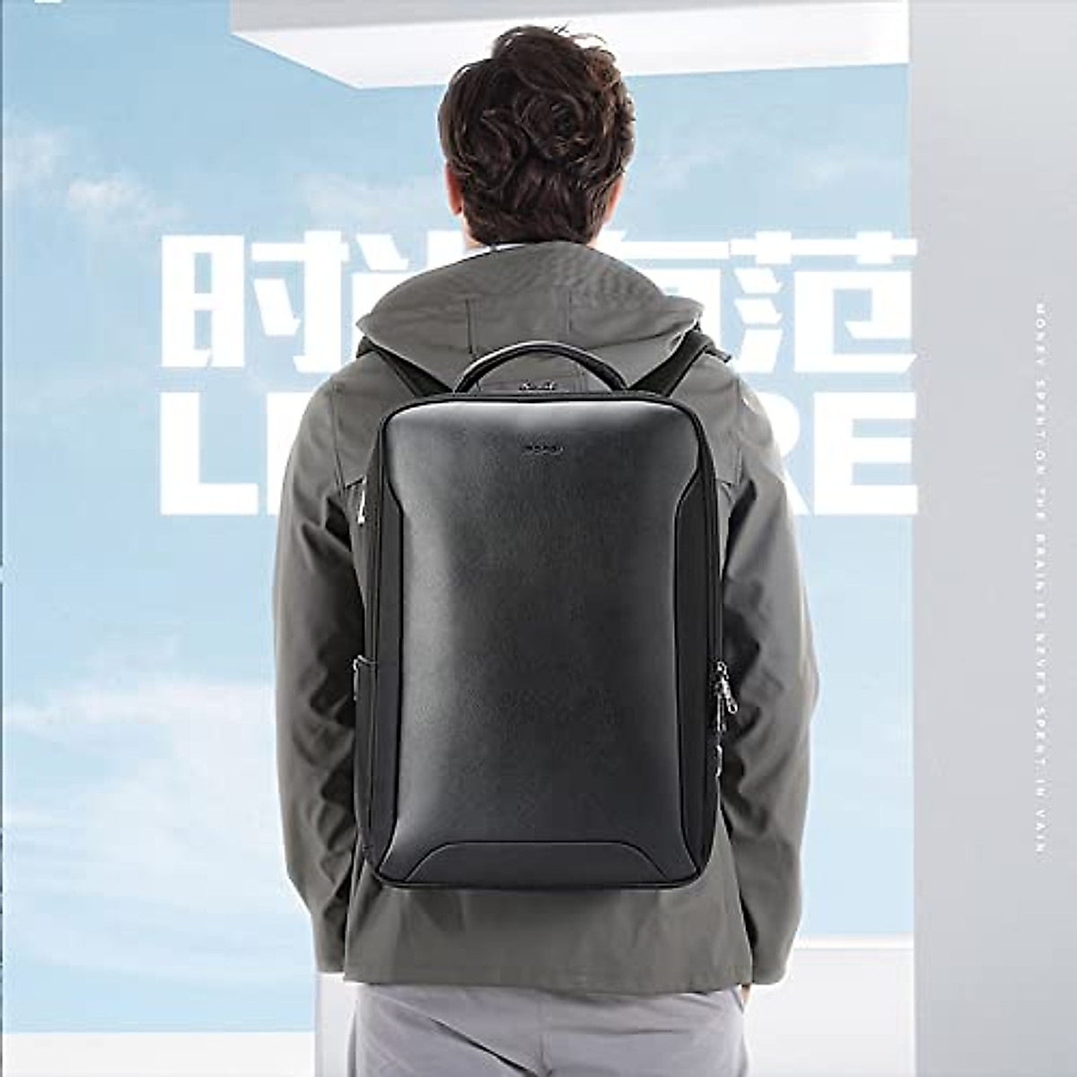 BOPAI Travel Backpack for Men Business Laptop Backpack 15.6 inch Anti Theft Backpack Large Capacity Multi-Function Backpack Office Black