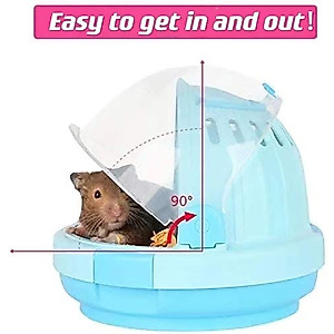 Eonpet Travel cage for Small Animals Hamster Carrier Cage Portable Carrier Hamster Carry Case Cage with Water Bottle Travel&Outdoor for Hamster Small Animals Travel cage for Small Animals(Blue)