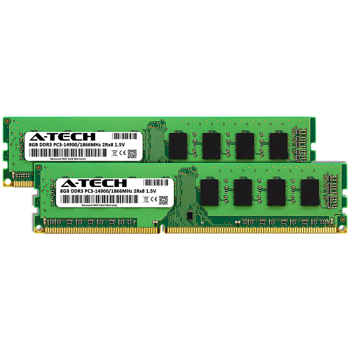 A-Tech 16GB Kit (2x8GB) DDR3 1866MHz PC3-14900 CL13 UDIMM 2Rx8 1.5V Non-ECC DIMM 240-Pin Desktop RAM Memory Upgrade Modules