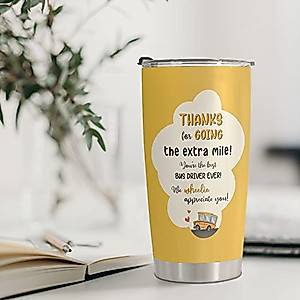HOMISBES Bus Driver Appreciation Gifts - Stainless Steel Best Bus Driver Tumbler Cup 20oz for School Bus Driver - Gifts for Retired Bus Driver