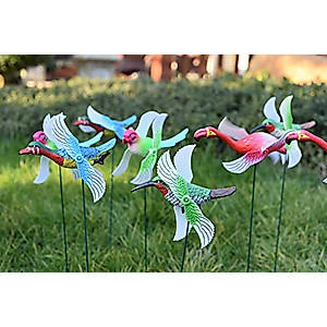 Wind Spinners Pinwheels Whirlygigs Hummingbird Lawn Garden Stakes Bird Decorations Cardinal Outdoor Decorative Yard Decor Patio Accessories Windmills Ornaments Plastic Art Christmas Whimsical Gifts
