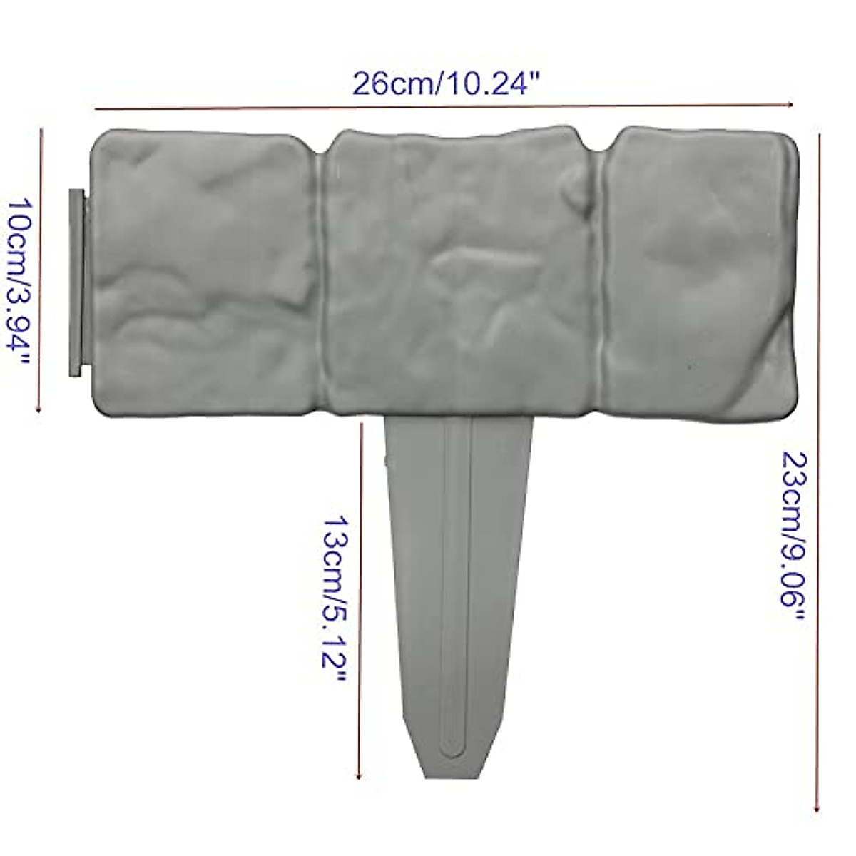 Lawn Edging,Garden Border,Plant Bordering 10/20pcs Folding Landscape Gray Flower Fence Path Garden Plant Border Edging Lawn Imitation Stone Fence Grounding Fence