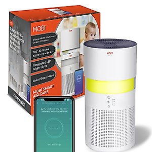 MOBI Air Purifier 4 in 1 Smart Wi-Fi Air Purifier & Humidifier with Removable Water Tank & Filter, 3 Stage HEPA Filtration System, Covers up to 1095 ft², Remove Dust Smoke Pollutants Odor