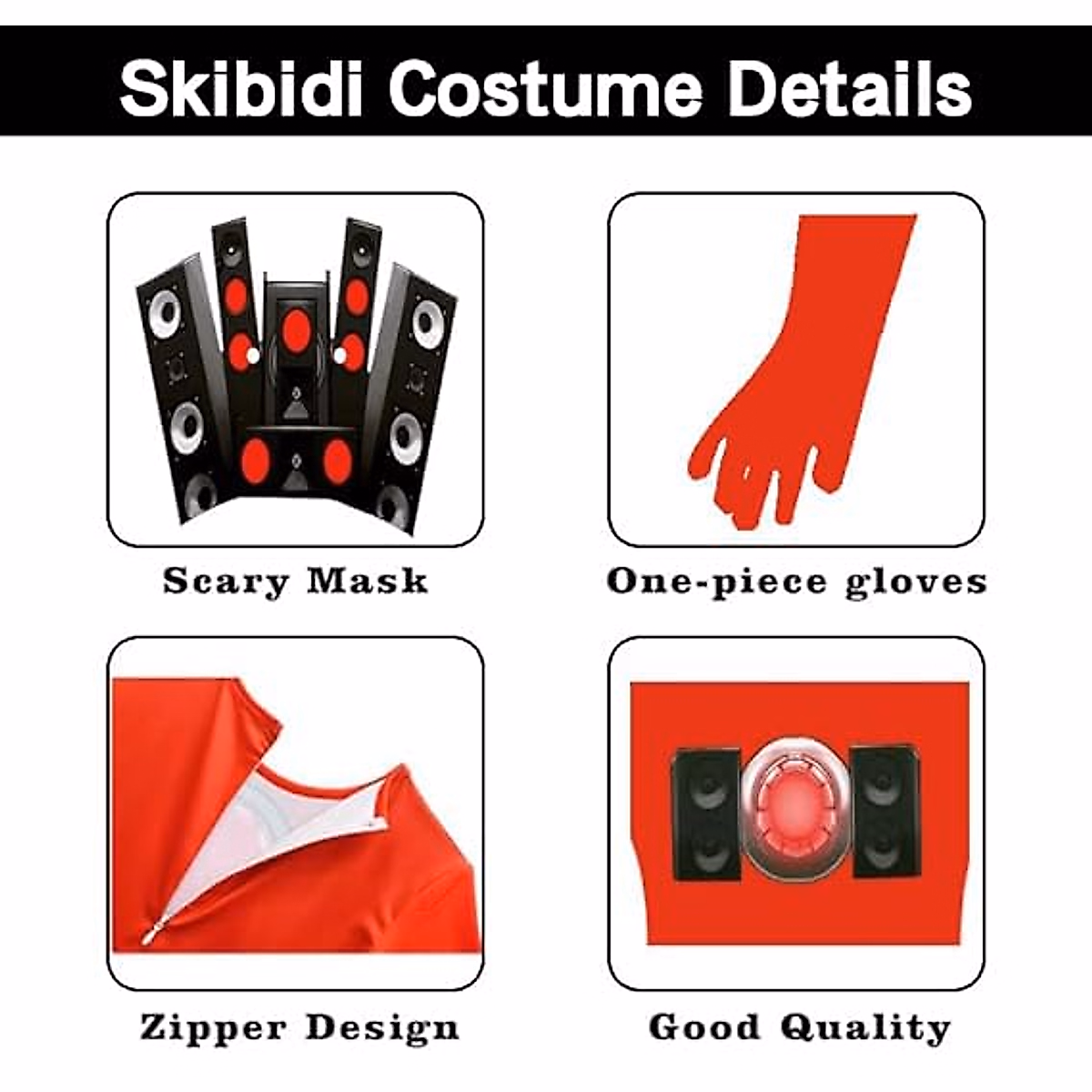 Estavucci Skibidi Toilet Costume for Boy TV Man Cosplay Video Game Jumpsuit for Halloween with Mask 5-12 Years