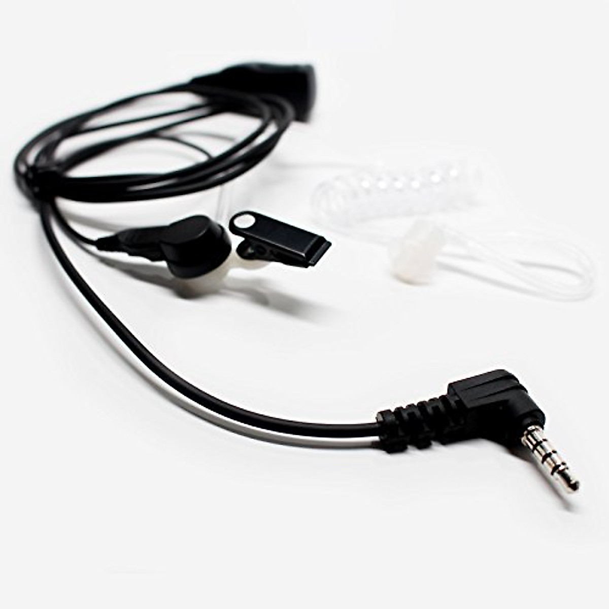 Replacement for Yaesu/Vertex FT-60 FBI Earpiece with Push to Talk (PTT) Microphone - Acoustic Earphone Compatible with Yaesu/Vertex FT-60 Radio - Headset for Security and Surveillance