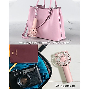 Mini Fan, Portable Fan with 3 Speeds for 2000mAh Battery USB-C Rechargeable, 3-Speed Quiet Operation, Stylish Handheld Fan for Outdoors & Travel