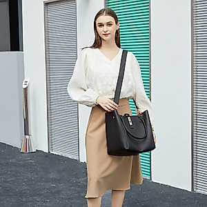 sqlp Large Work Tote Bag for Women Designer Purses and Handbags Big Bucket bags Ladies Travel Crossbody Purse Dumb Black