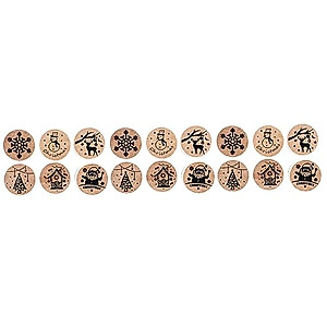 EXCEART 18 pcs Christmas Stamp Wooden Stamps for Wood Wood Trim Christmas Gift Xmas Style Stamper Thank You Stamp Rubber Stamper for Xmas Stamp Xmas Stampers Gift Delicate