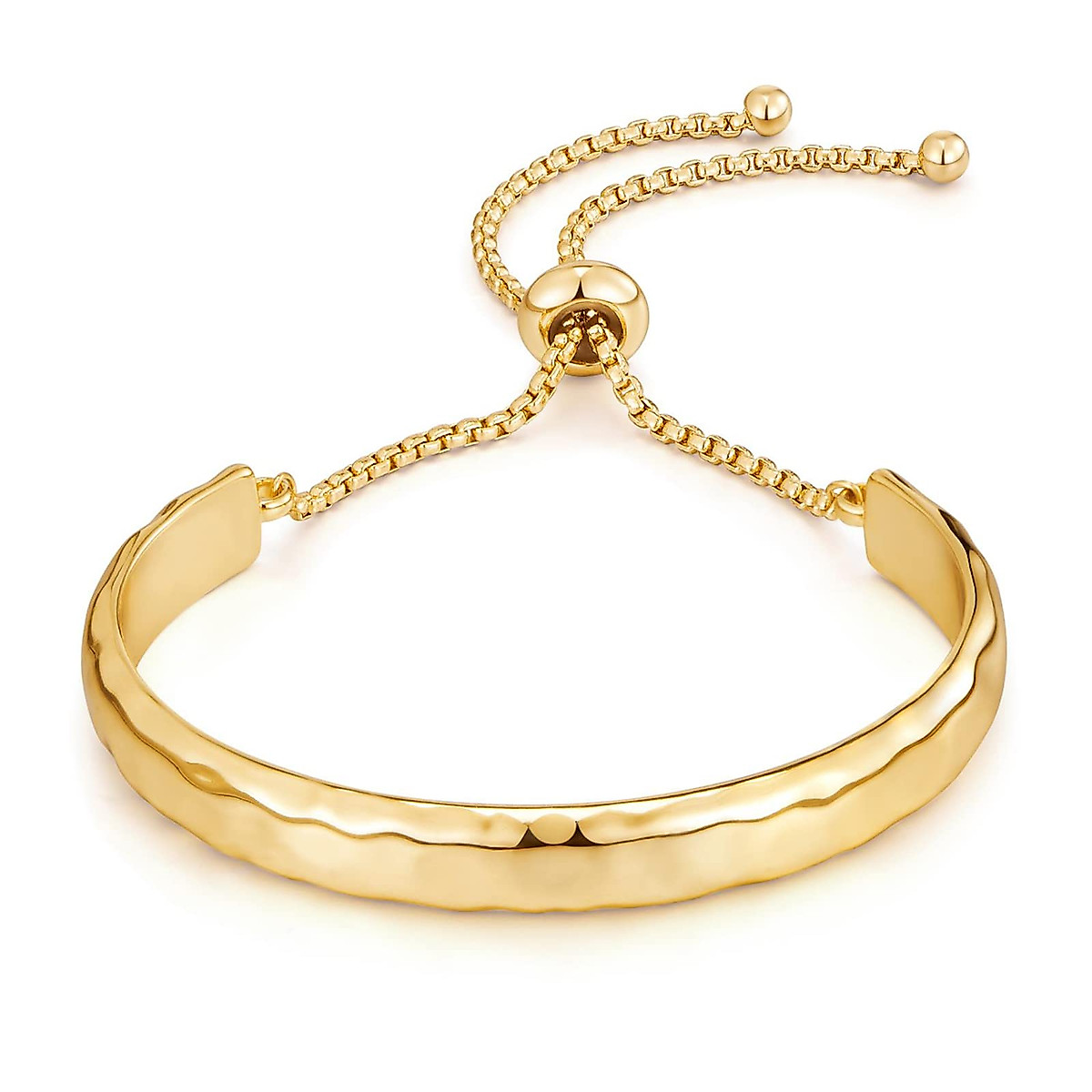 ENSKEFEN 14K Gold Bracelets for Women Gold Bangles Adjustable Slider Bracelet Bangle Bracelets for Women Gold Dainty Cuff Bracelet Minimalist Jewelry