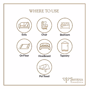 Smyrna Original Turkish Throw Blanket Herringbone Series | 100% Cotton, 50 x 60 Inches | Vintage Boho Throw Blankets for Couch, Sofa, Farmhouse and Home Decor | Lightweight and Super Soft (Navy)