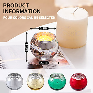 FORYILLUMI 12 Pack 2oz Ball Shape Candle Jars, Gandle Glass Set,Christmas Candle Jars,Candle Container Tumbler Jar for Candle Making Candle Tins Candle Making Supplies - Green