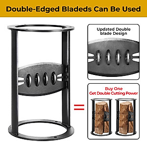 young master Kindling Splitter, Cast Steel Wood Splitter, Heavy Duty Double-Blade Maul Firewood Splitter, High-Impact Manual Log Splitter Wedge One-Piece Molding Wood Splitting Tool for Home