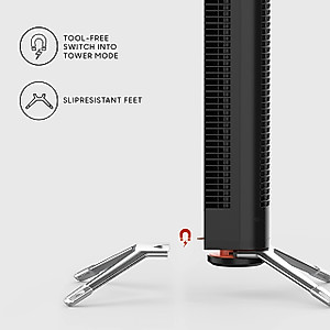Sharper Image AXIS 47 Airbar Tower Fan with Remote Control, Black & AXIS 12 12" Desktop Airbar Tower Fan with USB, Black