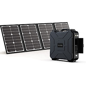 MONTEKSOLAR X1000 Solar Generator 1000W With 80W Solar Panel, Portable Power Station 1010Wh Emergency Backup Lithium Battery,120V Sine Wave AC Outlets for Home Outdoor Camping Hunting Travel