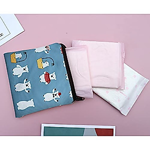 Sanitary Napkin Storage Bag,3pack Sanitary Napkin Pads Storage Bag with Zipper 5x5 inches First Period Bag for Girls,Women,Ladies(Strawberry)