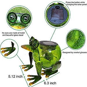Yard Décor Frog Solar Light Iron Ornament Garden Decor Waterproof Outdoor Decorations for Patio Tabletop LED Lantern