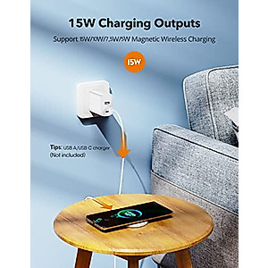 THREEKEY Magnetic Wireless Charger,15W Max Wireless Charging Pad,Compatible with MagSafe Charger for iPhone 14/14 Pro/14 Plus/14 Pro Max/iPhone 13/13 Mini/13 Pro/13 Pro max/AirPods pro (No Adapter)