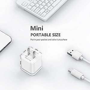 USB Wall Charger, LUOATIP 3-Pack 2.1A/5V Dual Port USB Cube Power Adapter Charger Plug Block Charging Box Brick for iPhone 13 12 11 Pro Max SE XS XR X 8 7 6 6S Plus, Samsung, LG, Moto, Android Phones