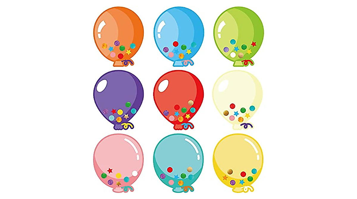 45 Colorful Balloon Cut-Outs for Classroom Decor