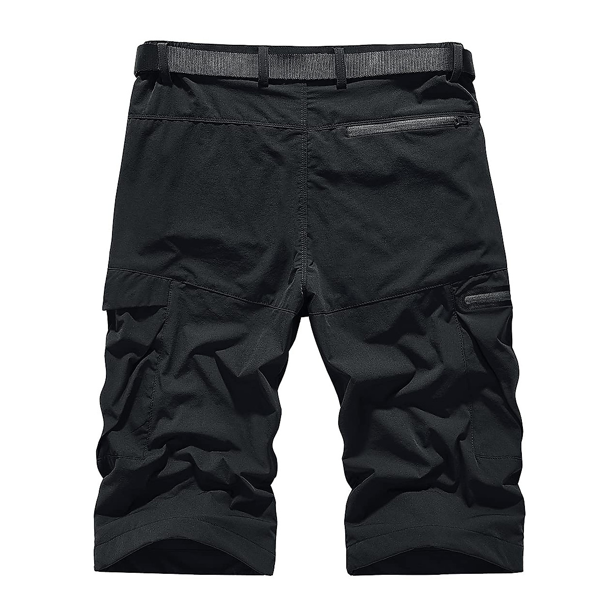 Mens UPF 50+ UV Protection Cargo Capri Pants, Moisture Wicking Hiking Long Inseam Shorts Lightweight and Breathable