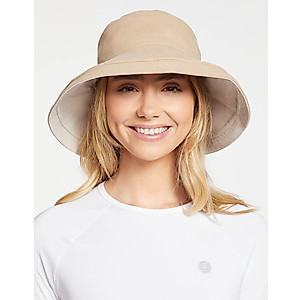 Solbari Holiday Sun Hat - UPF50+ Reversible, Foldable & Packable UV Sun Protection Hat with Full Coverage Brim and Adjustable Drawcord, Natural/Beige Under Brim, Small-Medium