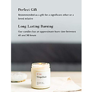 Mia's Co Grapefruit Scented Candle, Handmade with Natural Soy Wax and Cotton Wicks, 7.5 oz Minimalist Aromatherapy Candle for Home, Long Lasting Burning for Stress Relief, Candle Gift for Women