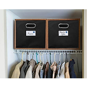 Set of 2 Cubo Foldable Fabric Bins- Black