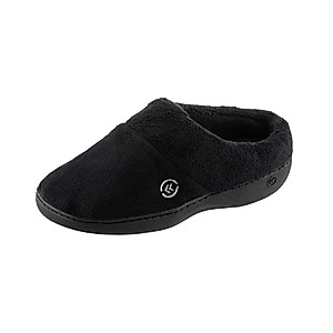 isotoner Terry Hoodback Clog Slippers for Women - Soft Memory Foam, Comfort Arch Support, House Slippers with Indoor/Outdoor Sole