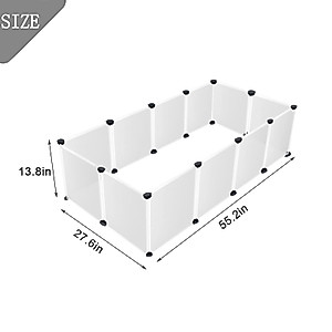 kathson Plastic Small Pet Playpen,Portable Bunny Pen,13.8" X 13.8" Rabbit Cage DIY Metal Enclosure Yard Outdoor & Indoor Fence for Cat Guinea Pig Hedgehogs Kitten Rat(12 Panels)