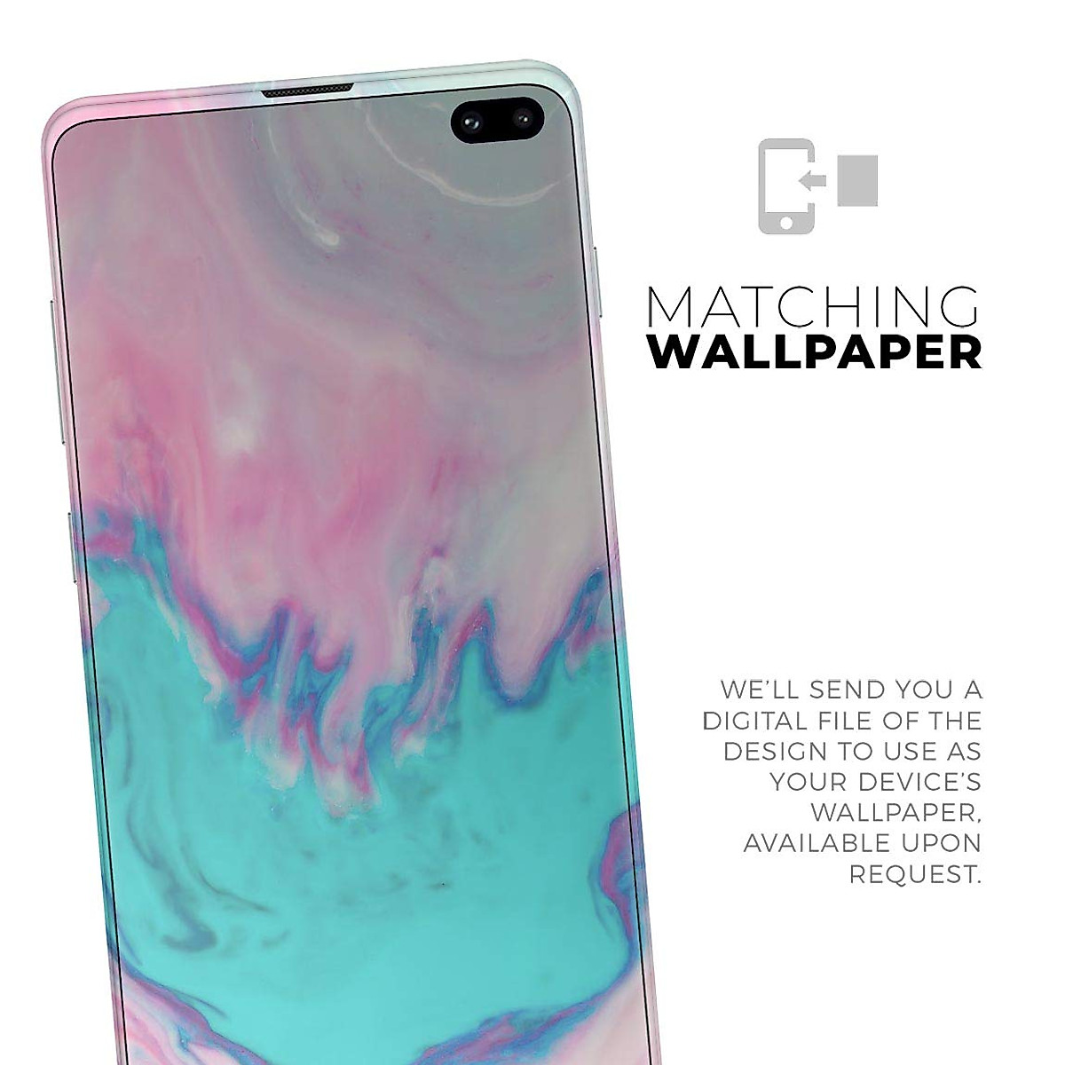 DesignSkinz Marbleized Pink and Blue Paradise V432 Protective Vinyl Decal Wrap Skin Cover Compatible with The Samsung Galaxy S20 (Screen Trim & Back Glass Skin)