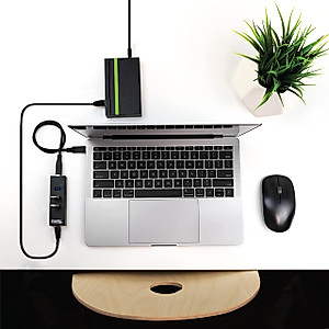 Plugable USB Hub with Ethernet, 3 Port USB 3.0 Bus Powered Hub with Gigabit Ethernet Compatible with Windows, MacBook, Linux, Chrome OS, Includes USB C and USB 3.0 Cables
