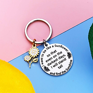 Sunflower Gifts for Women Sunflower Keychain Inspirational Bulk Gifts Birthday Christmas Sweet Graduation Floral Gifts for Adult Teen Girls Daughter Back to School Come of Age Gifts Friendship Present