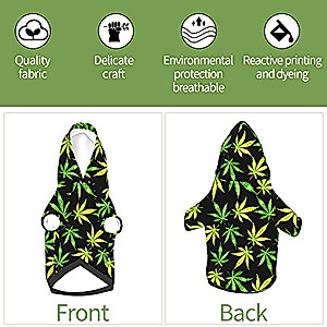 Marijuana Leaf Dog Clothes Pets Wear Hoodies for Small Dogs Vest Clothes Warm Coat Puppy Outfits Cold Weather Spring Dogs Clothing