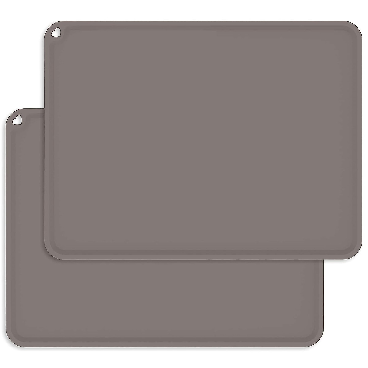 Kids Silicone Placemat, KVK Baby Placemats for Kids Toddler Children Reusable Non-Slip Table Mats Baby Food Mats for Restaurant, 2 Pack, Grey