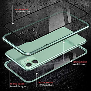 Guppy for iPhone 11 Magnetic Case, Case with Built in Privacy Screen Protector Anti Spy Tempered Glass Slim Metal Aluminum Shockproof Cover Hard Drop Proof Protective Wireless Charging Support