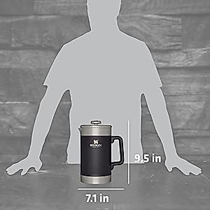 Stanley French Press 48oz with Double Vacuum Insulation, Stainless Steel Wide Mouth Coffee Press, Large Capacity, Ergonomic Handle, Dishwasher Safe