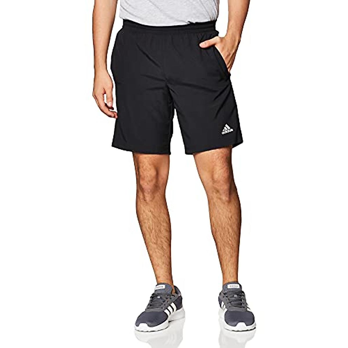adidas Men's Run It Short Personal Best 3-Stripes Black Small 9"