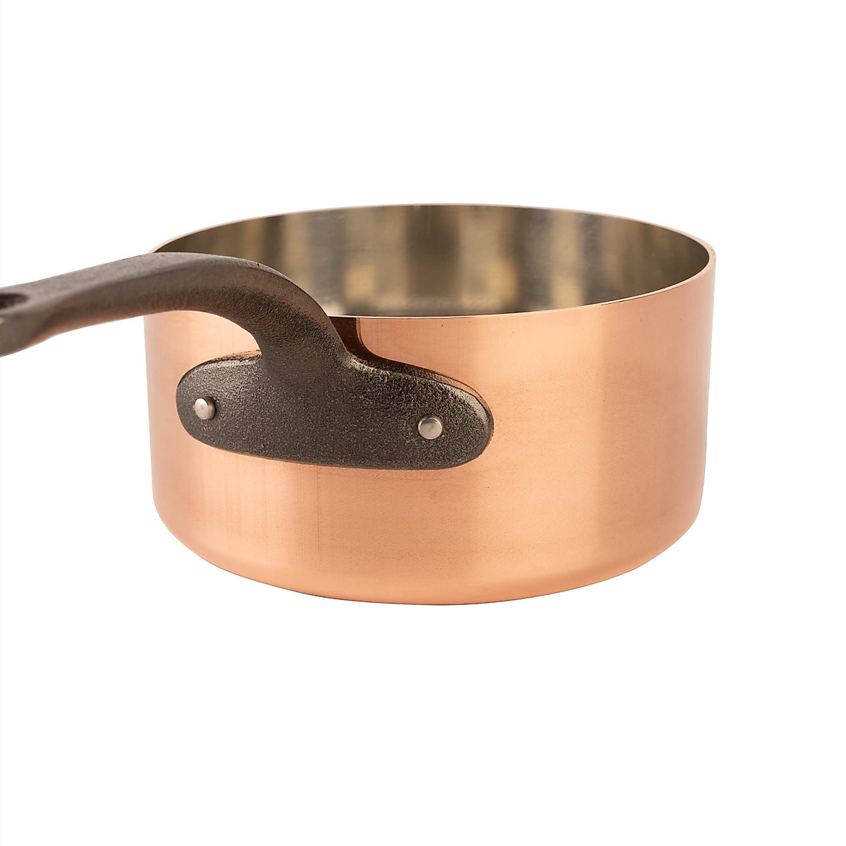 Cuisine Romefort | tinned copper saucepan and cast iron handle | traditional solid copper saucier casserole from France 1 qt