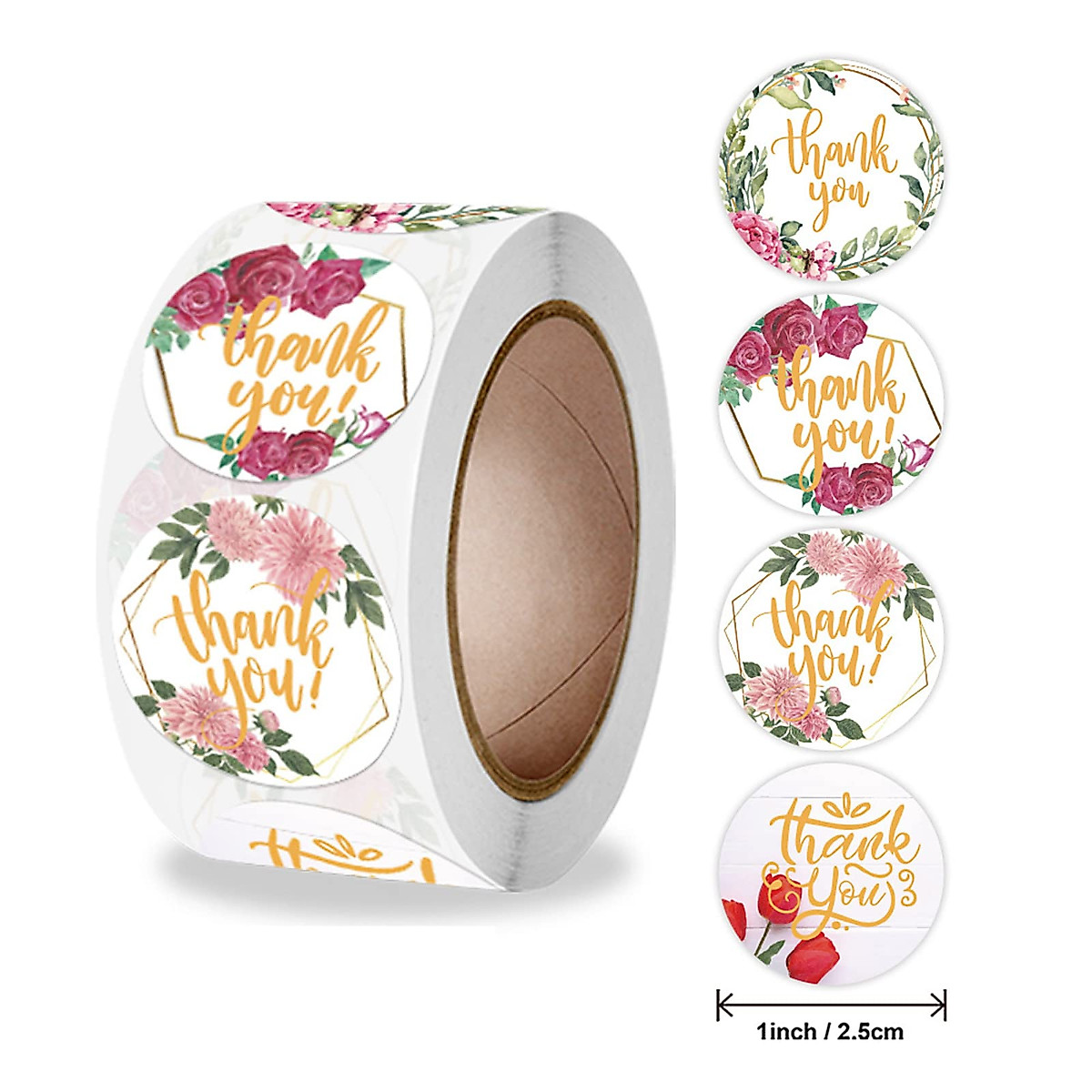 Sunflower Stickers for Kids, DANZOO 1000 PCS Sunflower Stickers Roll Flower Thank You Round Stickers Summer Sunflower Label DA-001 0