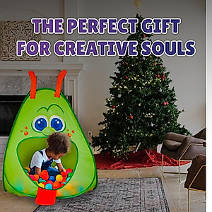 Kiddey Caterpillar Kids Play Tunnel and Tent | 2 Pc. Crawl Through Baby Ball Pit Pop up for Toddler, and Babies, Indoor & Outdoor Jungle Gym Party Gift | Crawling Tunnels & Tents for Toddlers