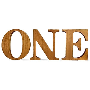 Small Wooden ONE Letters for Rustic 1st Birthday Decorations Wood ONE Sign Table Centerpieces Gender Neutral First Birthday Party Supplies