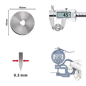 16 Pack 45mm Rotary Cutter Blades, Olfa, Replacement Rotary Blade, Designed for Handcrafting, Art, DIYs, Crafts, Quilting, Scrapbooking, Sewing (8 in Silver Color, 8 in Titanium Plating)