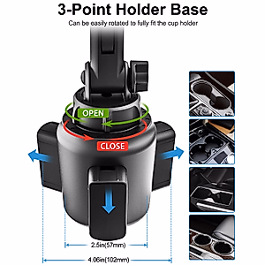 woleyi Cup Holder Car Tablet Mount, iPad Mount Holder for Car/Truck, 360° Rotation Adjustable Universal Tablet Stand Cradle Compatible with iPad Pro Air Mini, Galaxy Tabs, Cell Phones, 4.7-13" Devices