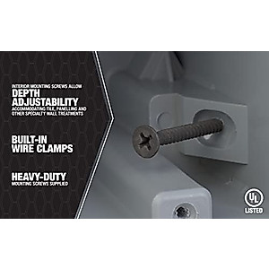 Southwire MSB1G One Device Adjustable Depth, Heavy Duty 42lb. Mounting Screws Included 1-GANG PVC ELECTRICAL BOX, Gray