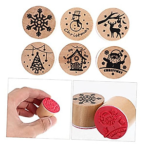 EXCEART Xmas Style Stamper 30 pcs Christmas Stamp Gift Bag DIY Scrapbook Wooden Stamps Self- Ink Xmas Style Stamper Lovely Stamper Stamps Playthings Seal Cartoon die Crafts